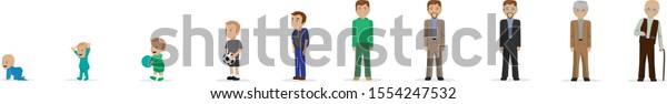 Man Life Cycle Stages Set Isolated: vector de stock (libre de regalías ...