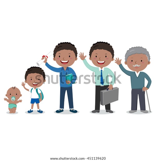 Man Life Stages Vector Illustration Different Stock Vector (Royalty ...