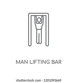 Man Lifting Bar Linear Icon Man Stock Vector (Royalty Free) 1201093669 ...