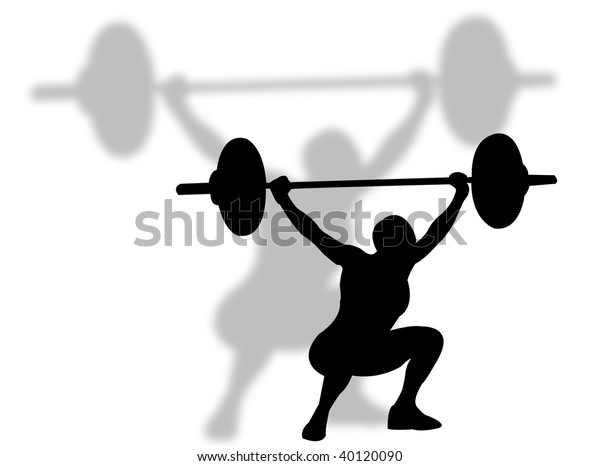 Man Lifting Weights Symbol Olympic Sport Stock Vector (Royalty Free ...