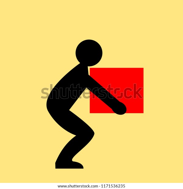 Man Lifts Heavy Box Flat Symbol Stock Vector (Royalty Free) 1171536235 ...