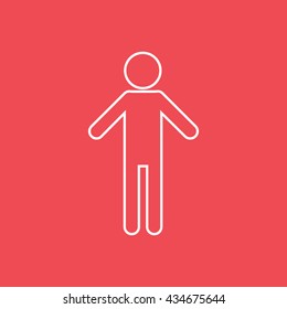 Man Red Line Icon On White: vector de stock (libre de regalías ...