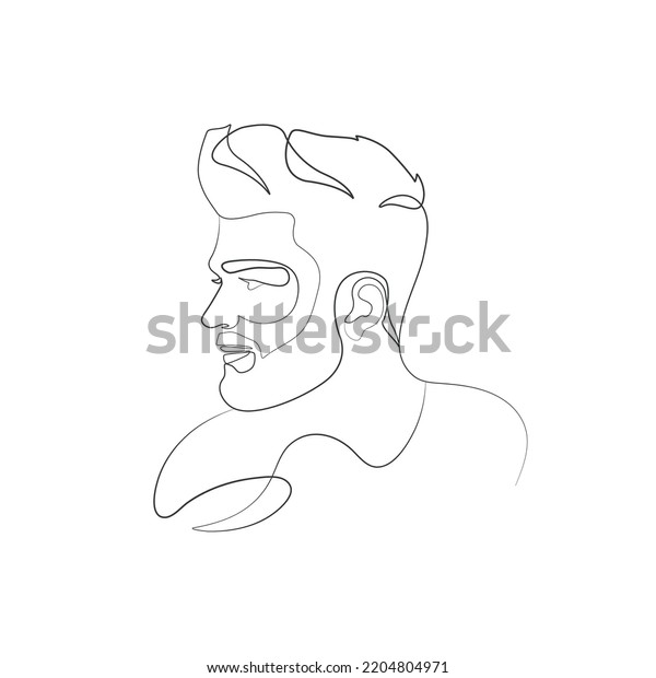 Man Linear Drawing Line Art Portrait Stock Vector (Royalty Free ...
