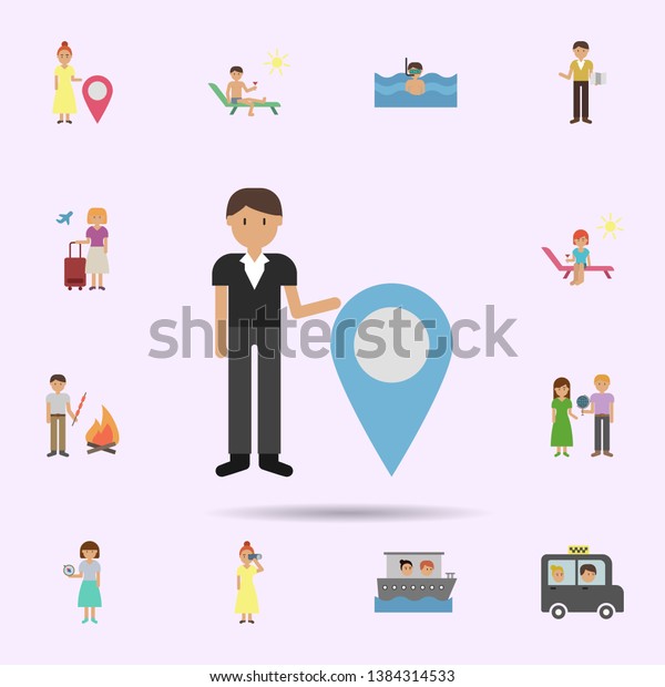 Man Location Cartoon Icon Universal Set Stock Vector (Royalty Free ...