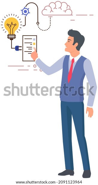 Man Logical Analytical Strategic Structural Thinking Stock Vector ...