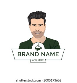 Man Logo Design Template Coffee Shop Stock Vector (Royalty Free ...