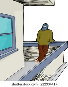 223 Man looking over balcony Images, Stock Photos & Vectors | Shutterstock