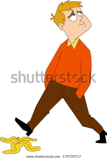 Man Looking Other Way While Slipping Stock Vector (Royalty Free ...