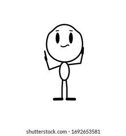 Man Looking Solution Cartoon Character Vector Stock Vector (Royalty ...