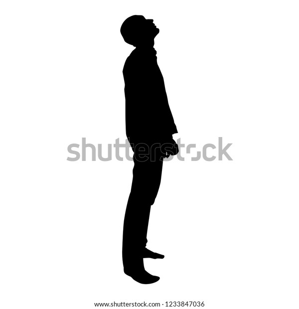 Man Looks Silhouette Icon Black Color Stock Vector (Royalty Free ... Man Looks Silhouette Icon Black Color Stock Vector (Royalty Free ...