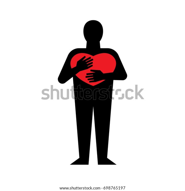 Man Love Icons Both Hands Illustration Stock Vector (Royalty Free ...