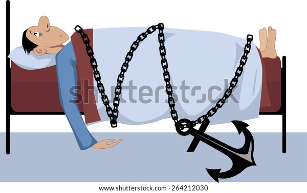 Man Lying Bed Chained Giant Anchor 库存矢量图（免版税）264212030 | Shutterstock