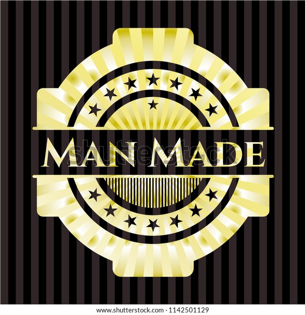 Man Made Gold Badge Stock Vector (Royalty Free) 1142501129 | Shutterstock