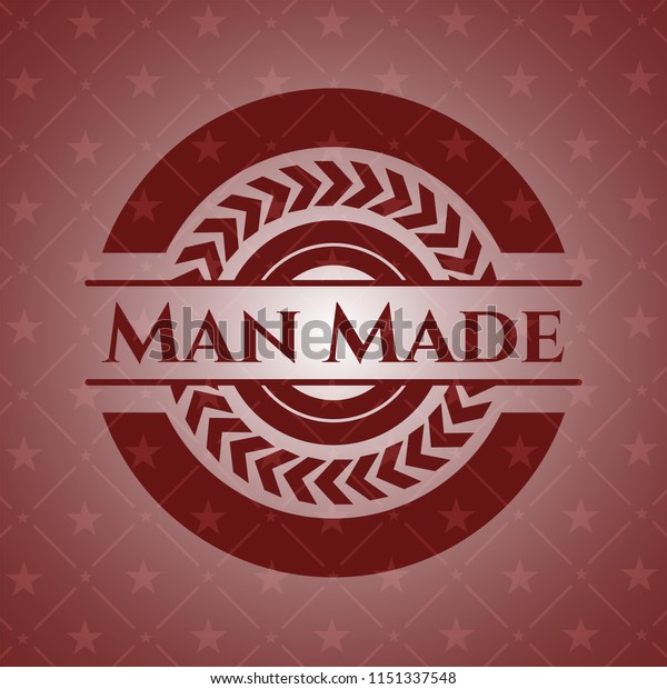 Man Made Red Emblem Retro Stock Vector (Royalty Free) 1151337548 ...