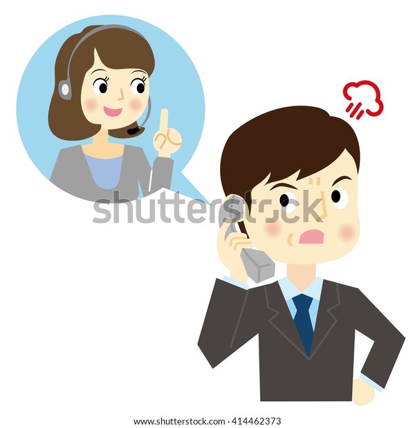 Man Make Phone Call Complaint Call Stock Vector (Royalty Free ...