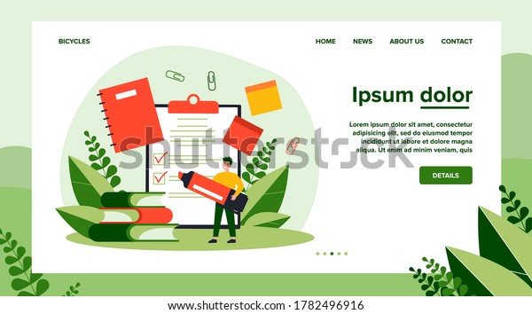 Man Marker Making Checklist Male Character Stock Vector (Royalty Free ...