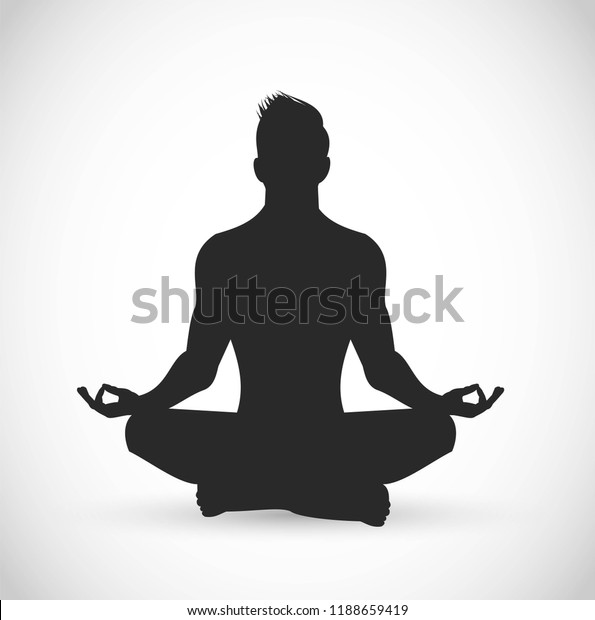 Man Meditating Vector Illustration Stock Vector (Royalty Free) 1188659419