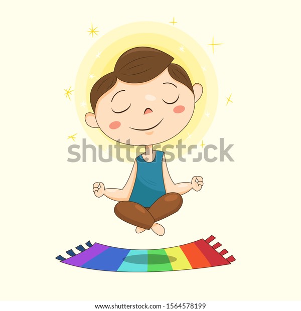 Man Meditation Cartoon Vector Illustrator Stock Vector (Royalty Free ...