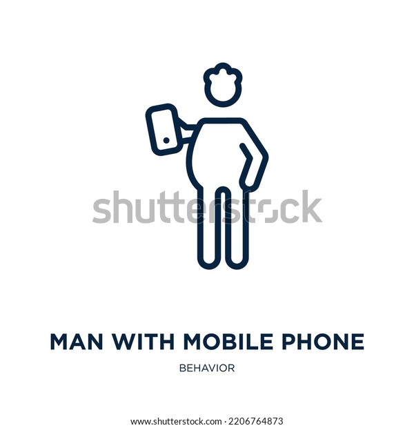 Man Mobile Phone Icon Behavior Collection Stock Vector (Royalty Free ...
