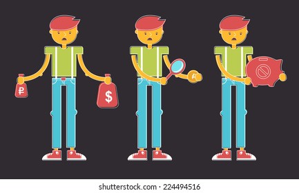 Man Money Stock Vector (Royalty Free) 224494516 | Shutterstock