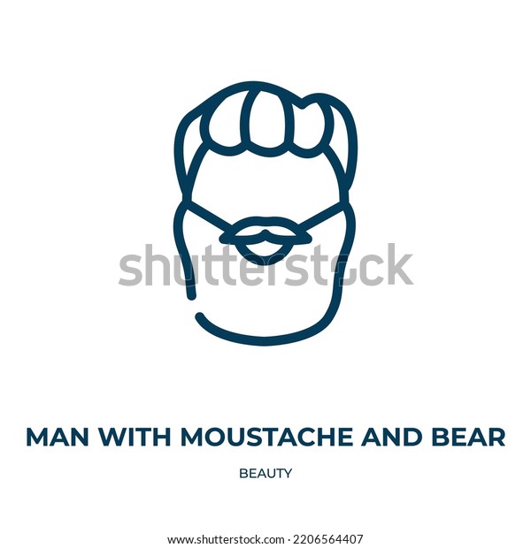 Man Moustache Bear Icon Linear Vector Stock Vector (Royalty Free ...