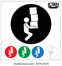 Man Moving Box Icon Stock Vector (Royalty Free) 597917570 | Shutterstock