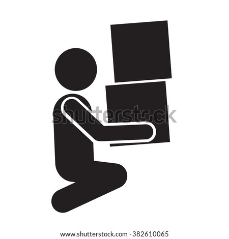 Man Moving Box Pictogram Icon Illustration Stock-Vektorgrafik ...