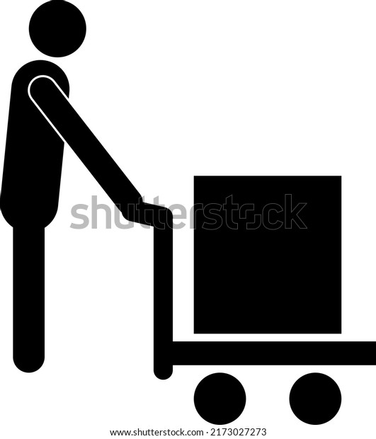Man Moving Box Pictogram Icon Illustration Stock Vector (Royalty Free ...