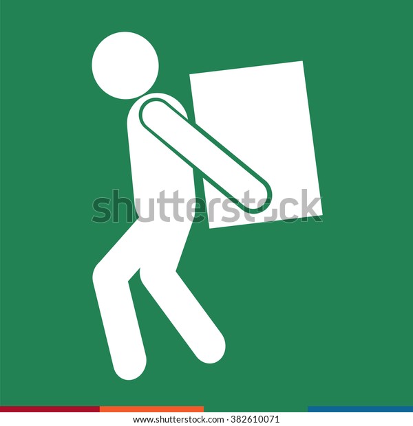 Man Moving Box Pictogram Icon Illustration Stock Vector (Royalty Free ...
