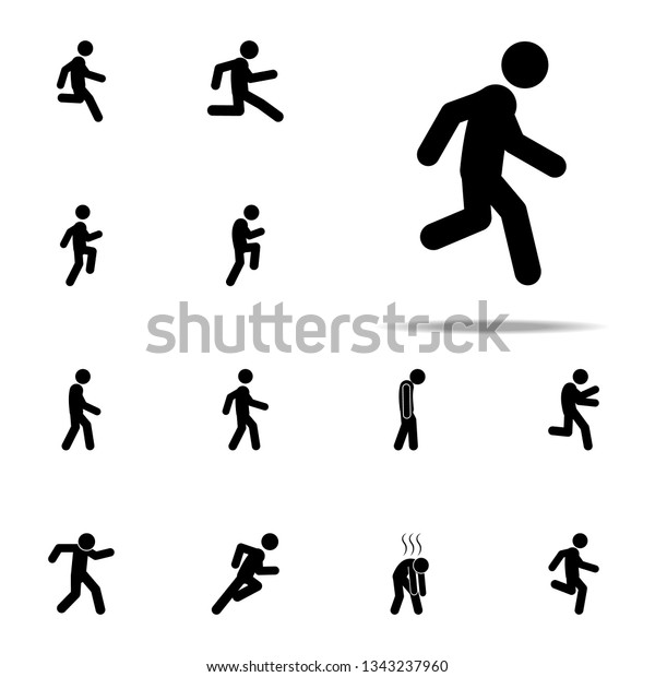 Man Moving Icon Walking Running People Stock Vector (Royalty Free ...