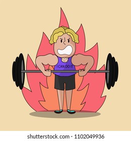 Man Muscles Angry Exercise Stock Vector (Royalty Free) 1102049936 ...