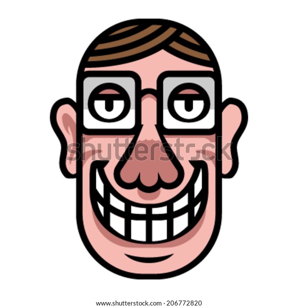 Man Nerd Geek Head Cartoon Illustration Stock Vector (Royalty Free ...
