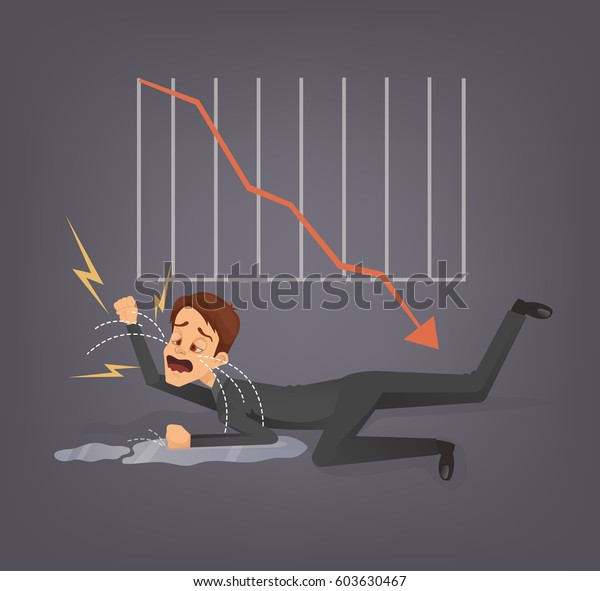 Man Office Worker Character Cry Business: เวกเตอร์สต็อก (ปลอดค่า ...