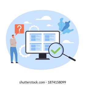 Man Office Worker Thinking Guides Faq Stock Vector (Royalty Free ...