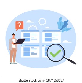 Man Office Worker Thinking Guides Faq Stock Vector (Royalty Free ...