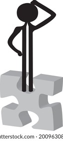 Man On Puzzle Piece Question Mark Stock Vector (Royalty Free ...