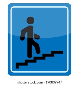 Man On Stairs Going Symbol Vector Stock Vector (Royalty Free) 190839947 ...
