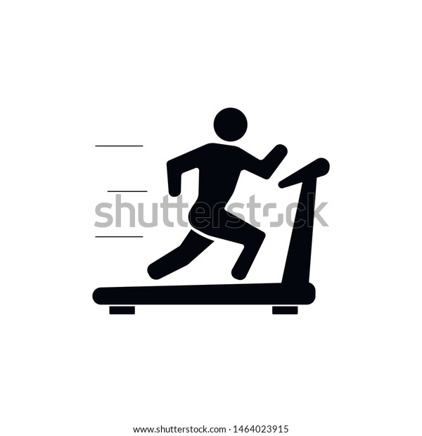 Man On Treadmill Icon Treadmill Symbol Stock Vector (Royalty Free ...