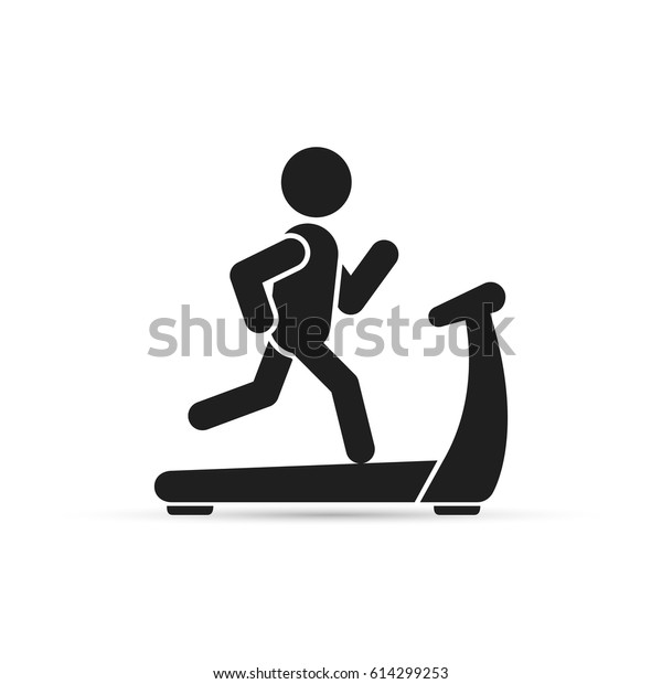 Man On Treadmill Icon Vector Isolated Stock Vector (Royalty Free) 614299253