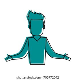 Man Open Arms Avatar Icon Image Stock Vector (Royalty Free) 703972042 ...