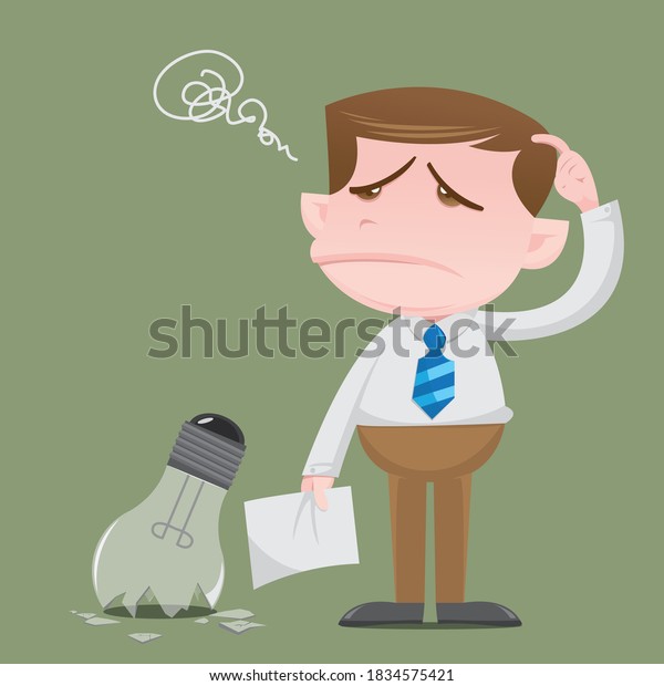 Man Out Ideas Broken Thinking Light Stock Vector (Royalty Free) 1834575421