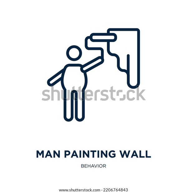 Man Painting Wall Icon Behavior Collection Stock Vector (Royalty Free ...