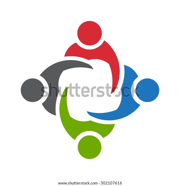 Man People Logo Icon Four Persons Stock Vector (Royalty Free) 302107616