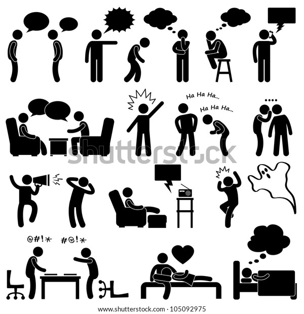 Man People Talking Thinking Conversation Thought Stock Vector (Royalty ...