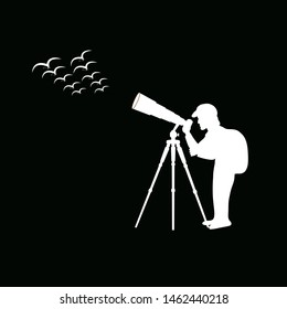 Man Photographing Birds Style Vector Stock Vector (Royalty Free ...