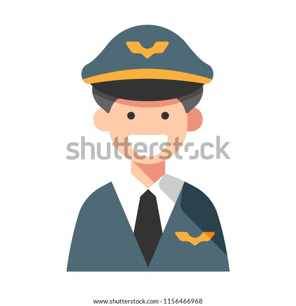 Man Pilot Uniform Vector Illustration Flat Stock Vector (Royalty Free ...