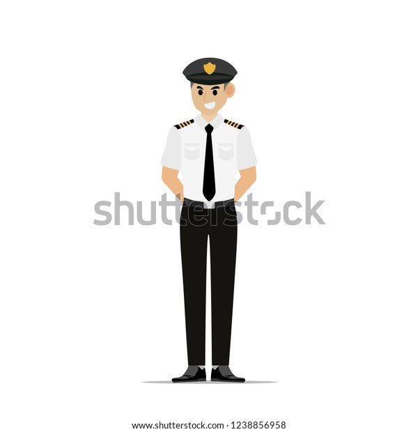 Man Pilot Uniform Vector Illustration Flat Stock Vector (Royalty Free ...
