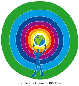 Man Planet Earth Vector Illustration Stock Vector (Royalty Free ...
