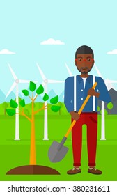 Man Plants Tree Stock Vector (Royalty Free) 380231611 | Shutterstock