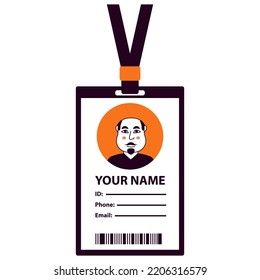 Man Plastic Id Card Guy Business Stock Vector (Royalty Free) 2206316579 ...
